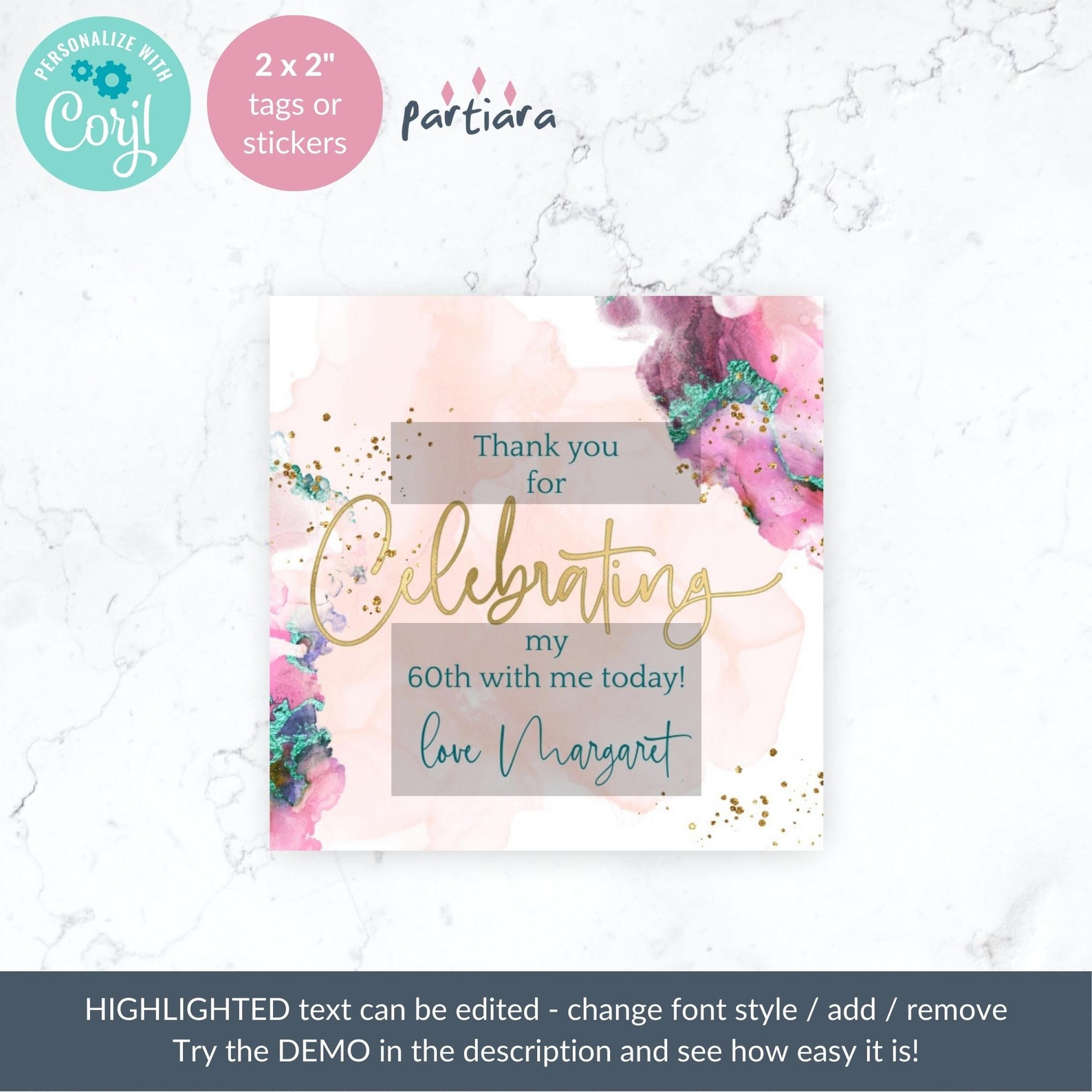 Birthday Thank You Gift Tag Printable, Ladies Dinner Retirement Party ...