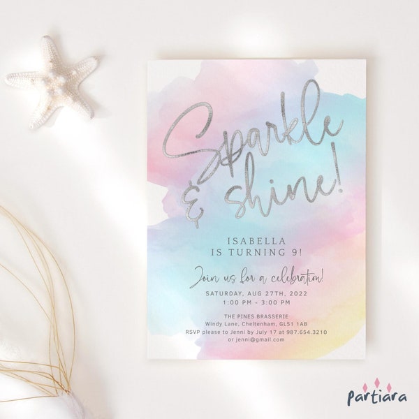 Sparkle and Shine Invitations - Etsy