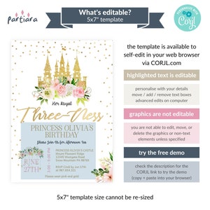 3rd Birthday Invite Her Royal Threeness Princess Party Invitation ...