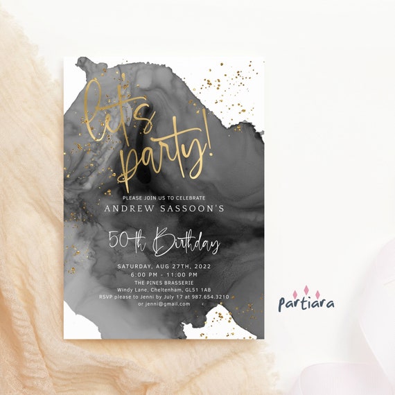 Party Invitation Templates For Men 50th Birthday Invitation For Men,