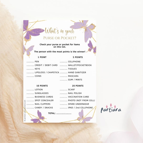 Whats in Your Purse Baby Shower Game - Etsy