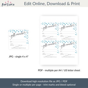 Gift Voucher Printable, Square Gifts Certificate Digital Download ...