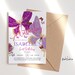 Purple Butterfly 1st Birthday Invite Flutterby Tea Party - Etsy