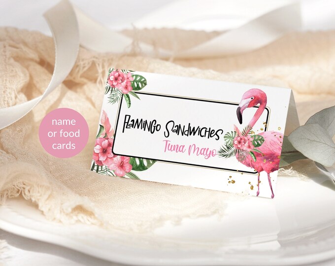 Flamingo Food Labels Flamingo Food Tents Tropical Party Food - Etsy