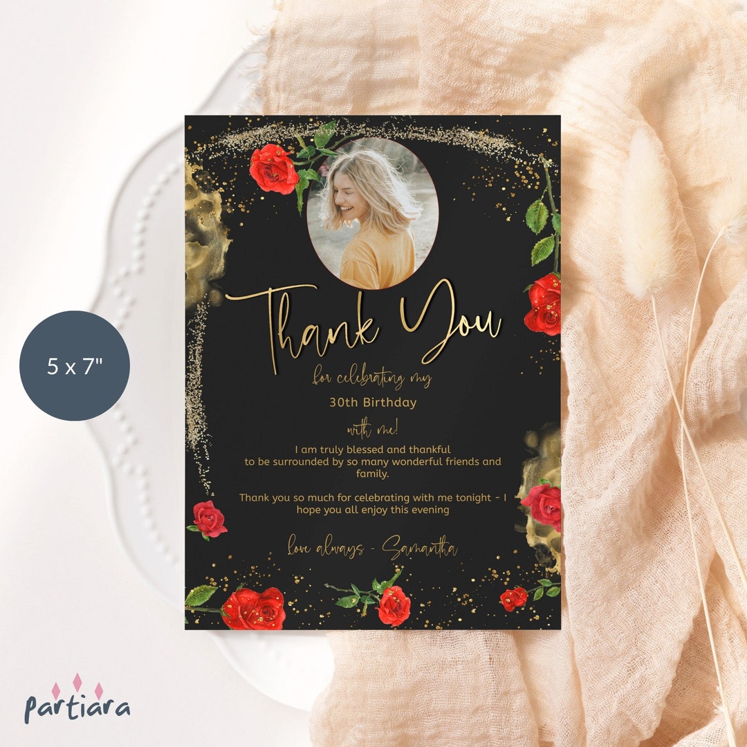 Birthday Thank You Place Setting Card Template, Ladies Dinner Party ...