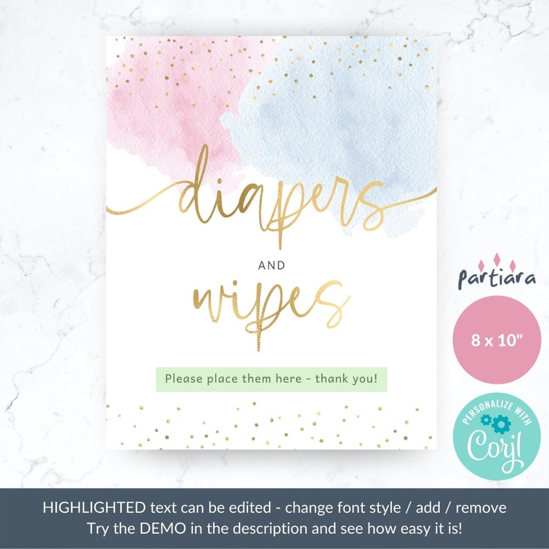 Baby Diapers and Wipes Sign Baby Shower Party Table Poster - Etsy