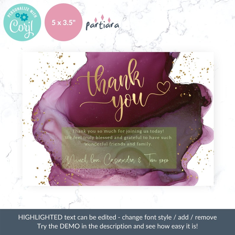 Birthday Thank You Cards Editable Adult Party Thankyou - Etsy