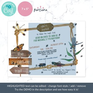 Nature Trail Invite Birthday Outdoor Hiking Party Invitation Scavenger ...