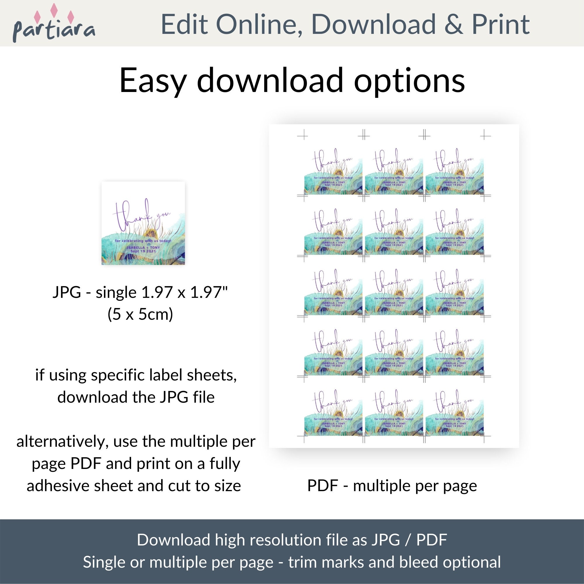 Peacock Favor Tags DIY Editable Bridal Shower Wedding or - Etsy