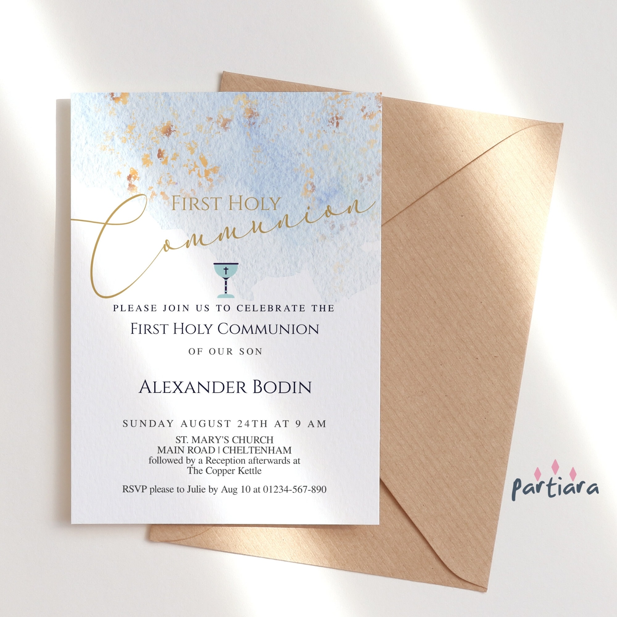 Holy Communion Invitation Boy Digital Download Editable - Etsy UK
