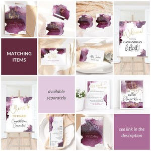 Purple Gold Birthday Invitation Ladies 32nd Birthday Party Invites ...