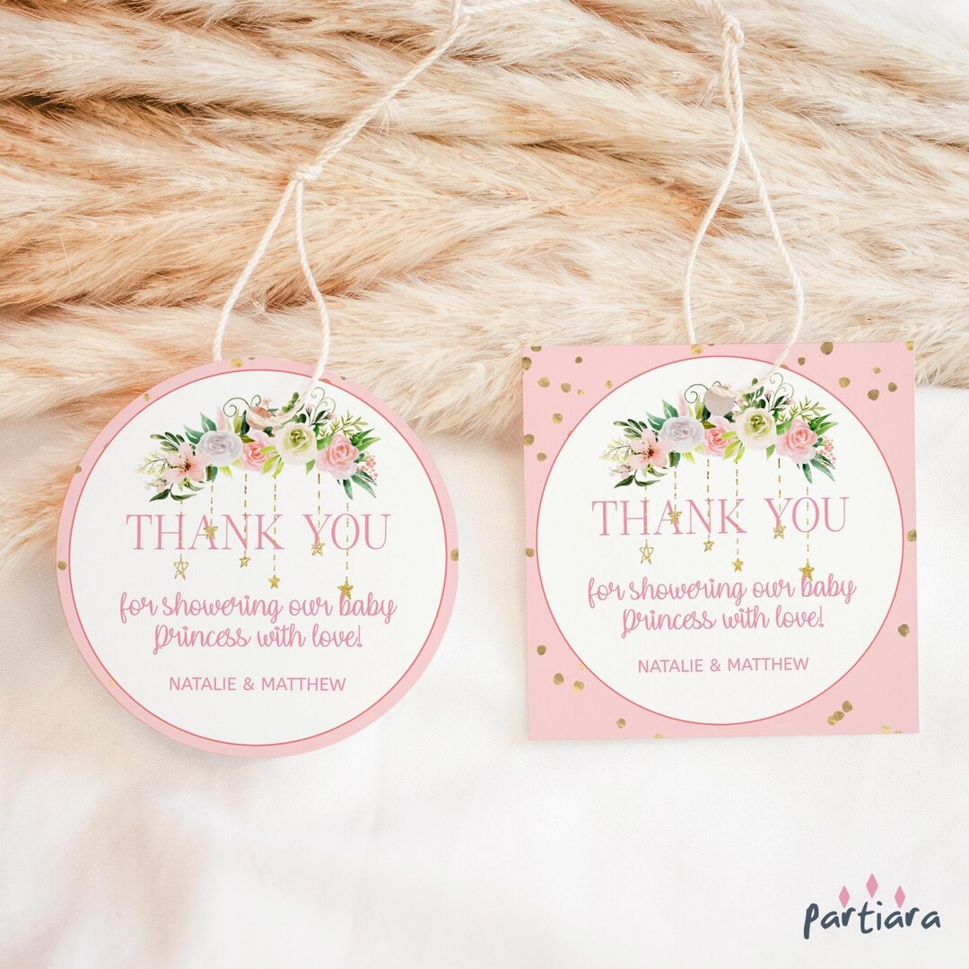 Editable Princess Tags Girl Baby Shower Fairytale Themed - Etsy