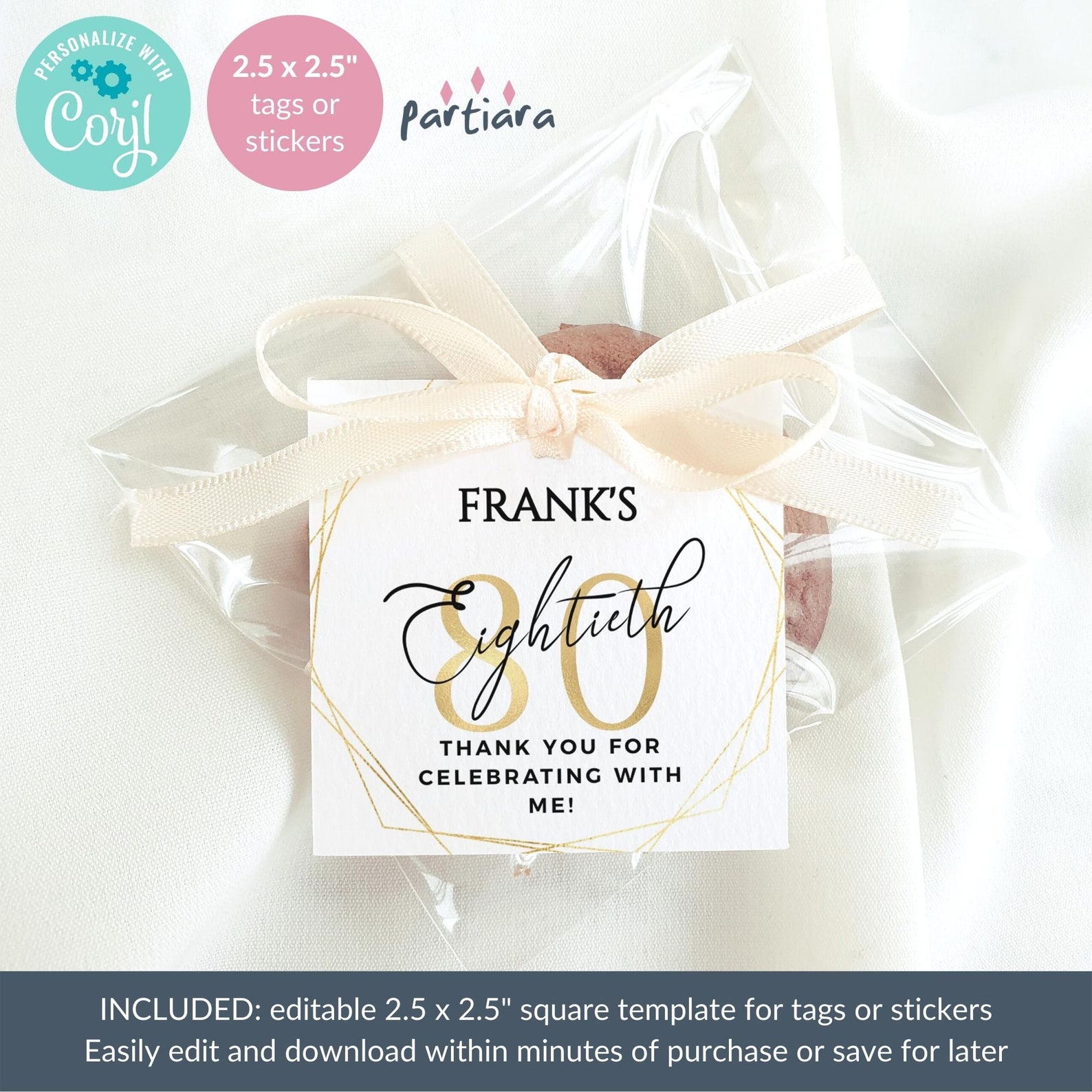 80th Birthday Favor Tag Printable for Men or Ladies Dinner - Etsy