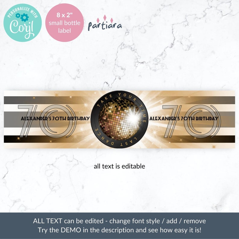 Disco Party Water Labels Black Gold Birthday Disco Dance Party - Etsy ...