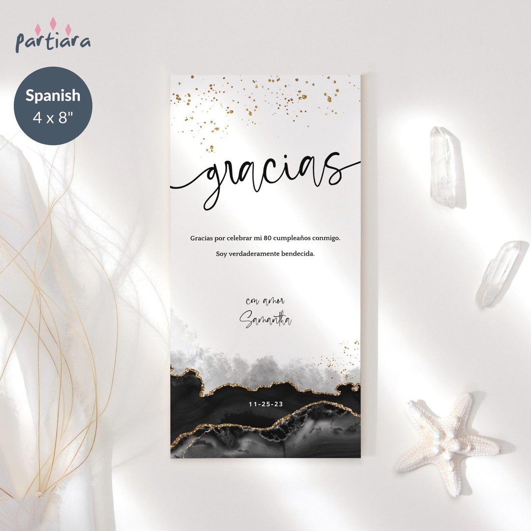 Spanish Birthday Thank You Card Template, Teen Girls Table Welcome ...