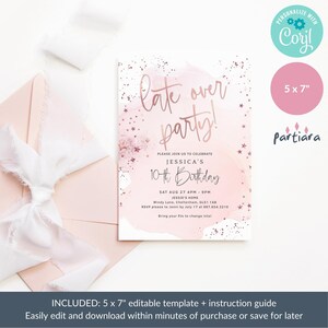 Girls Late Over Birthday Party Invite Pajama Pjs Invitation - Etsy