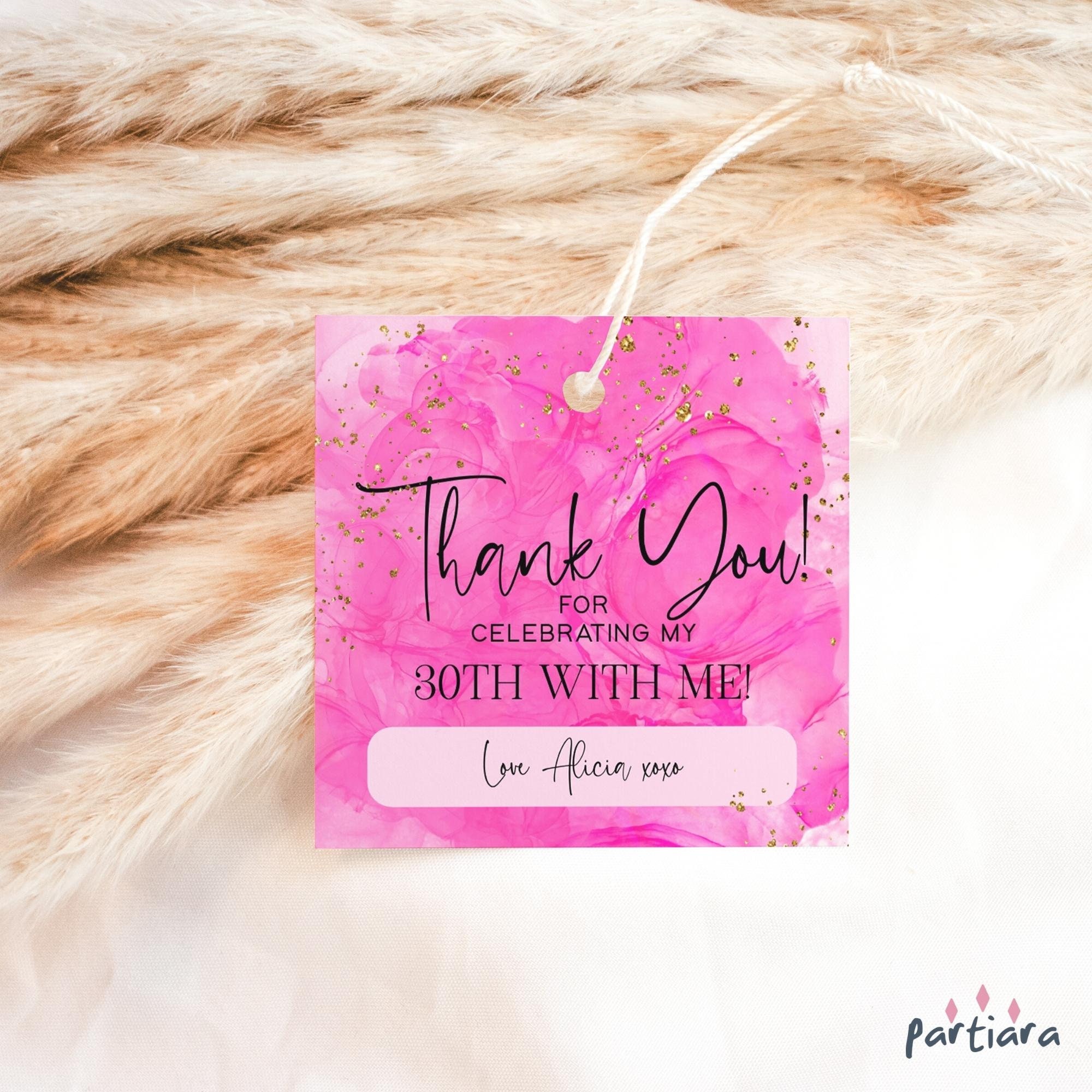 Hot Pink Birthday Favor Tags Printable Ladies Fuchsia Pink and - Etsy