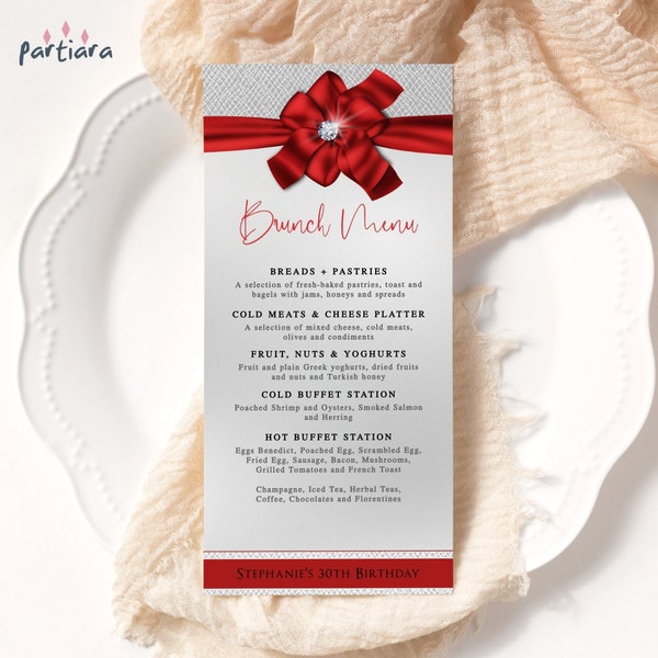 Graduation Brunch Menu Template - Etsy