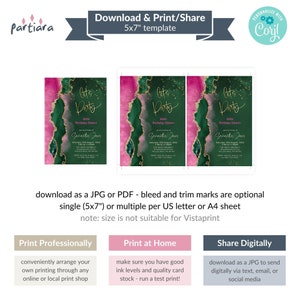 Editable Pink Green Birthday Invitation Template, Ladies Lets Party ...