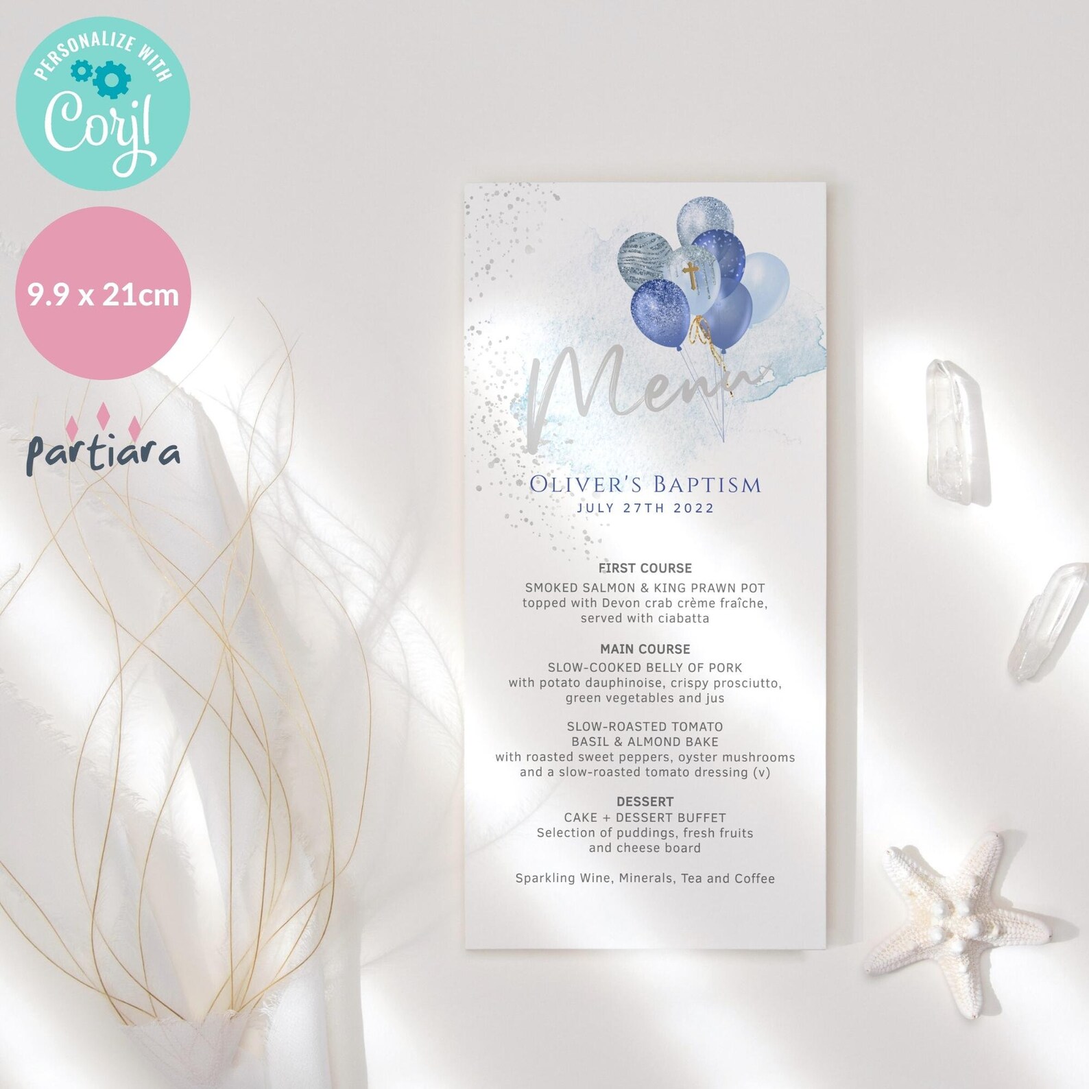 Boy Baptism Menu Card Template, Baby Christening Menus Printable, 1st ...