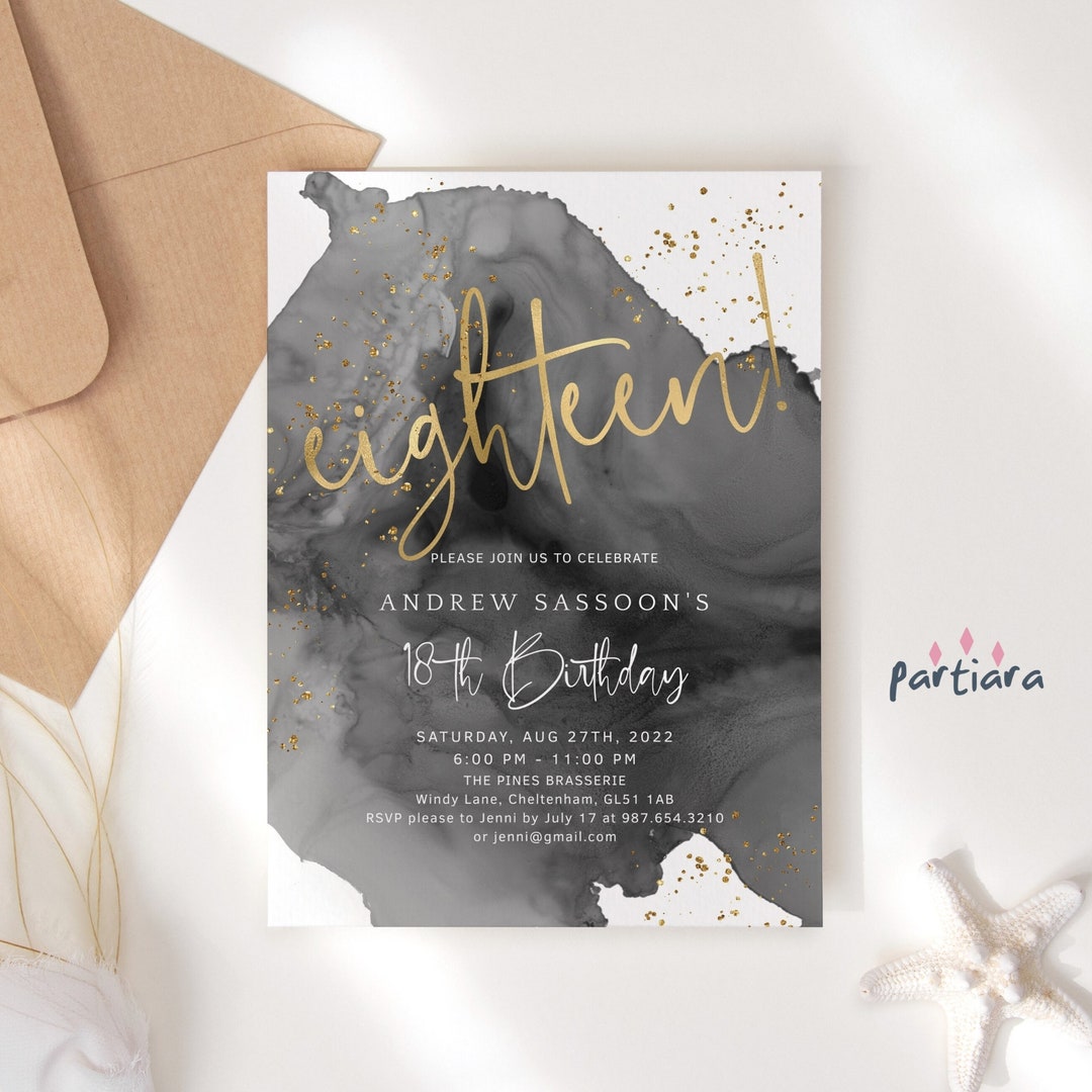 18th Birthday Invitation Printable Digital Instant Download Party ...