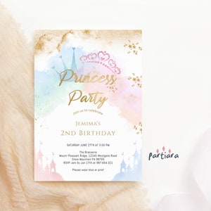 Princess Birthday Invite Printable, Girl's Fairytale Party Invitation ...