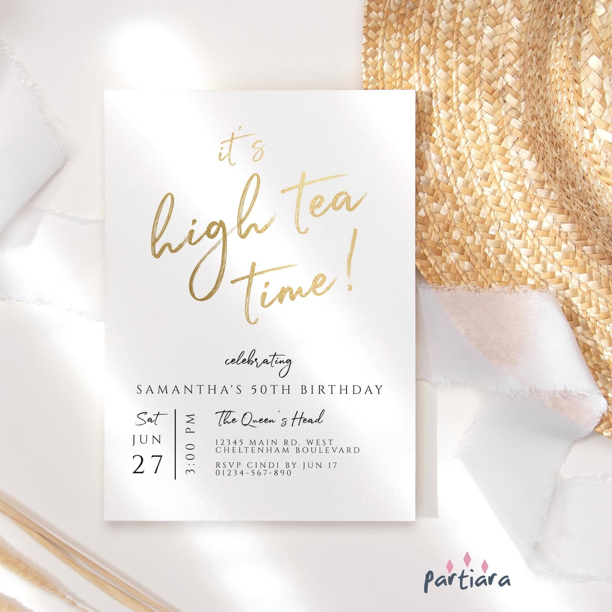 It's High Tea Time Invitation Ladies Birthday Tea Party - Etsy