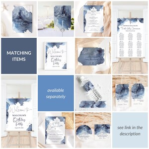 Blue Baptism Menu Card, Boys First Communion Table Menus Printable ...