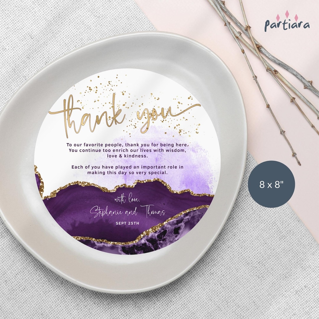 Thank You Plate Chargers Printable, Birthday Dinner Party Table Welcome ...