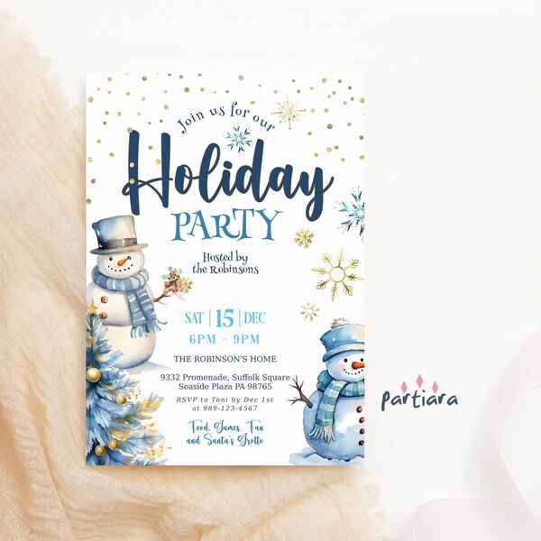 Snowman Invitation - Etsy