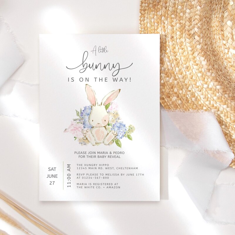 Bunny Invitations - Etsy