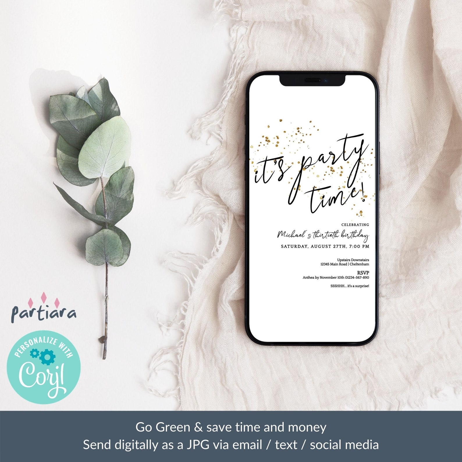 Adult Party Time Invitation Template Editable Milestone - Etsy