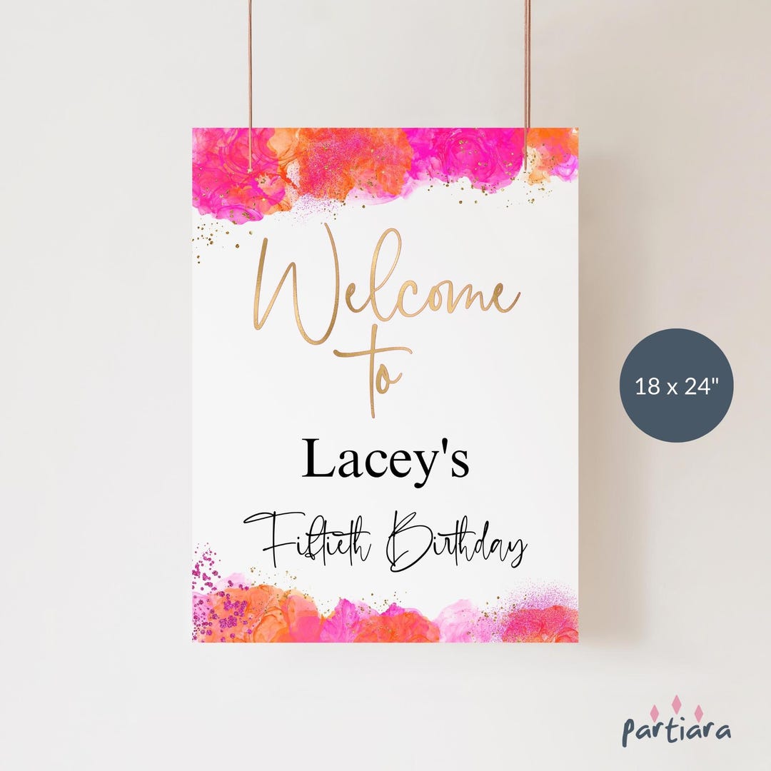 Summer Birthday Sign Welcome Party Template, Teen Girls or Ladies ...