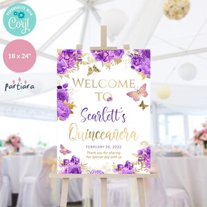 Quinceanera Sign Welcome Party Poster Decoration Printable - Etsy