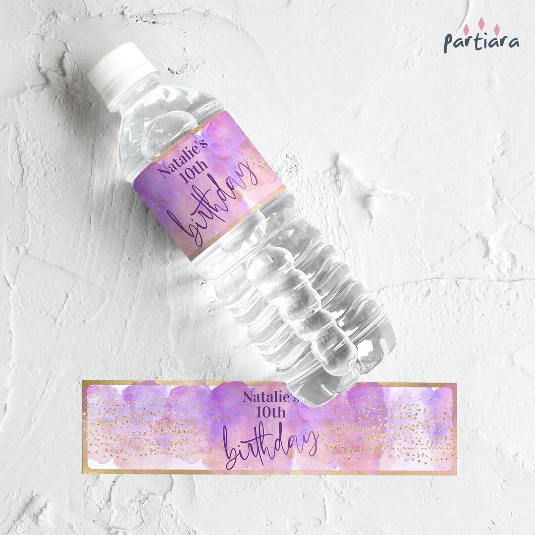 Editable Water Label Template Teen Girls Sleepover Birthday Party ...