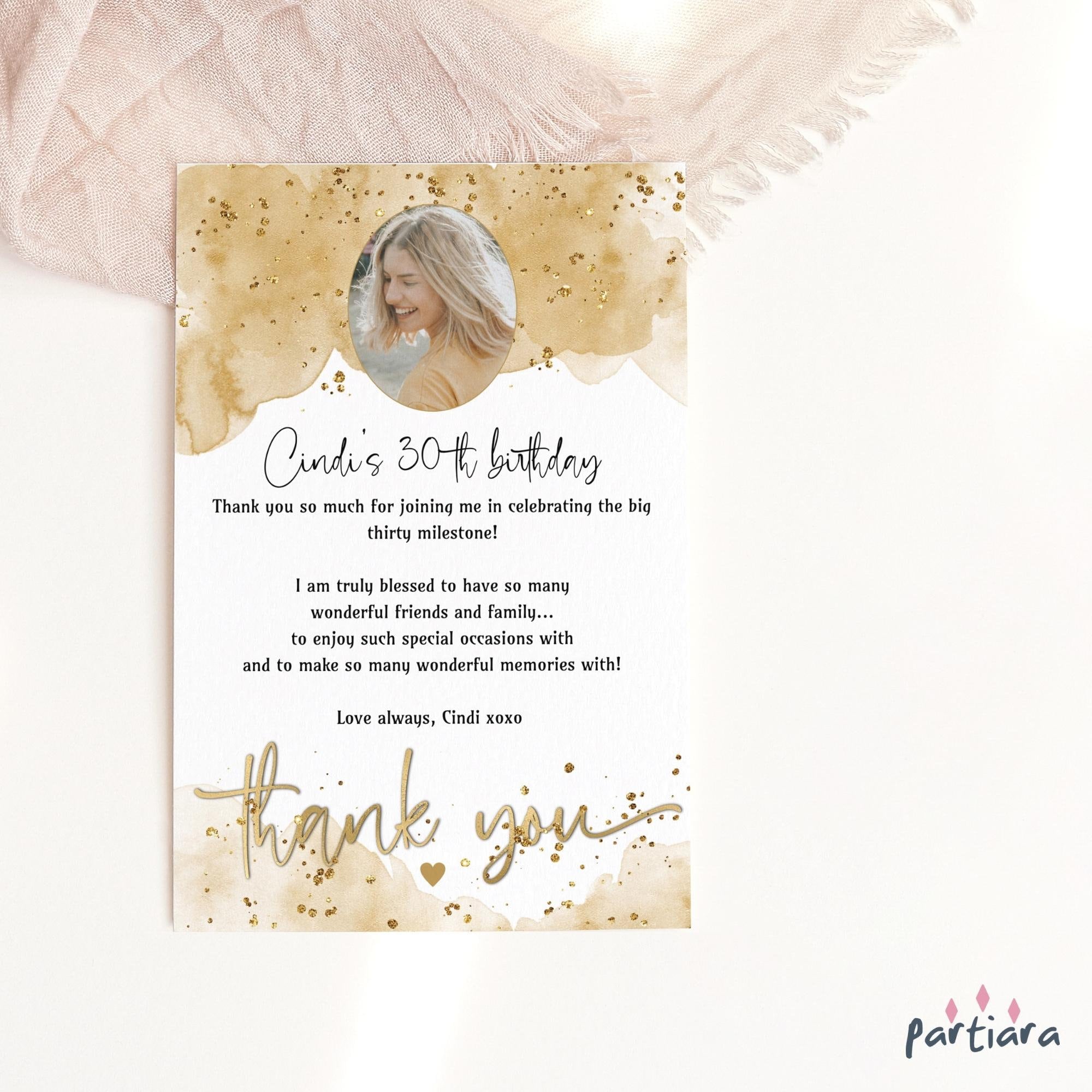 Adult Birthday Thank You Card Wording