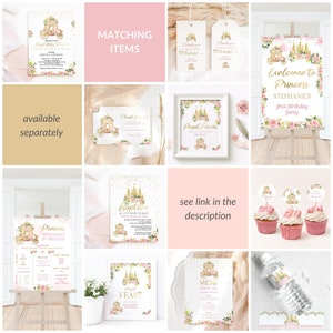 Princess Menu Card Printable Fairytale Party Menus Girl Baby Shower ...