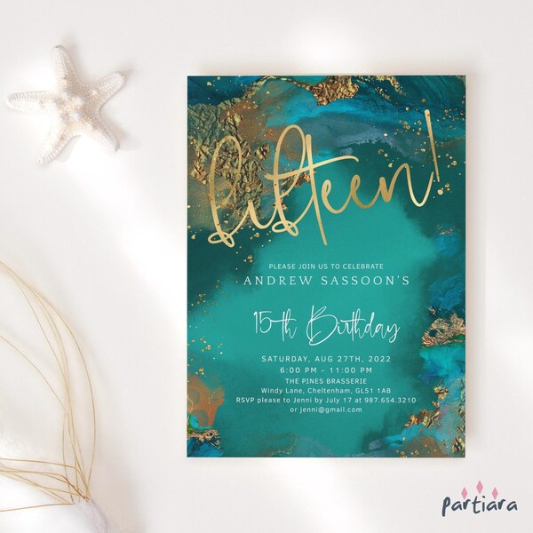 15th Birthday Invitation Pool Party - Etsy