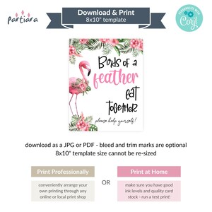 Flamingo Birthday Bar Sign Editable Drinks Table Poster Decor Printable ...