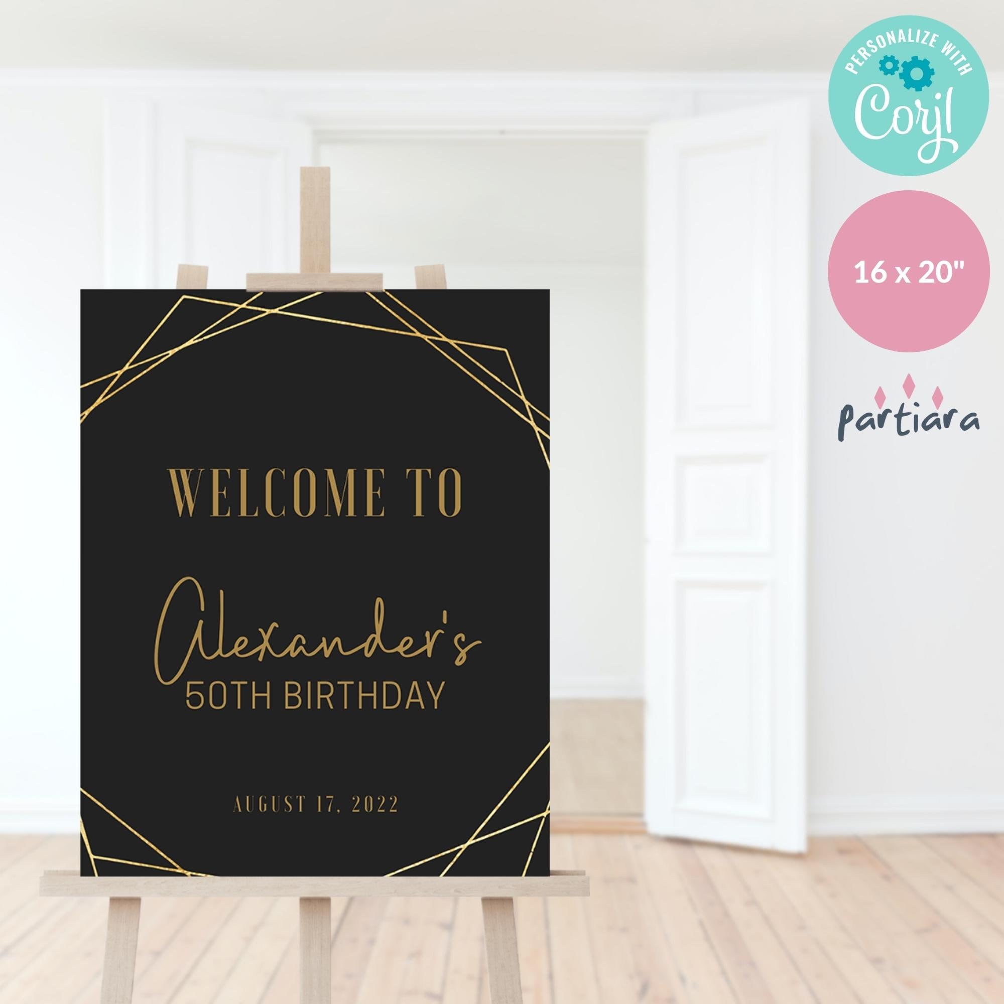 Welcome Birthday Party Sign Template Adult Birthday Party | Etsy
