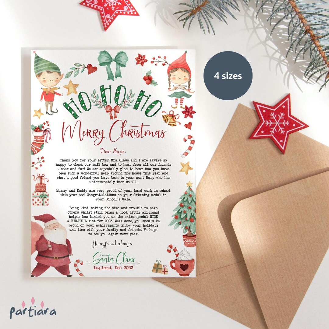 Editable Letter From Santa , 20+ Free Printable Letter to Santa ...
