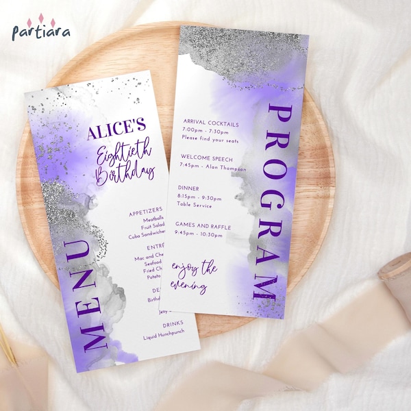 Purple Church Program Template - Etsy