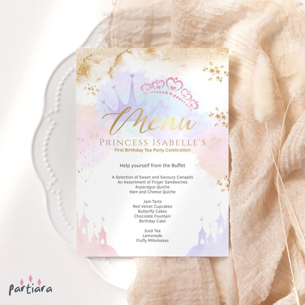 Princess Party Card - Etsy