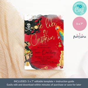 Pirate Themed Invitation, Staff Team Building Flyer Printable, Work ...