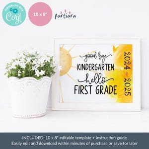 1st Day First Grade Sign, Back to School Poster Board Printable ...