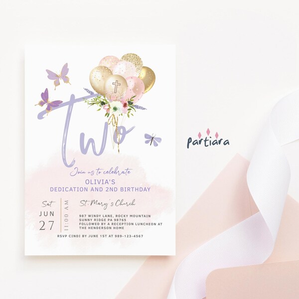 Birthday and Dedication Invitation - Etsy