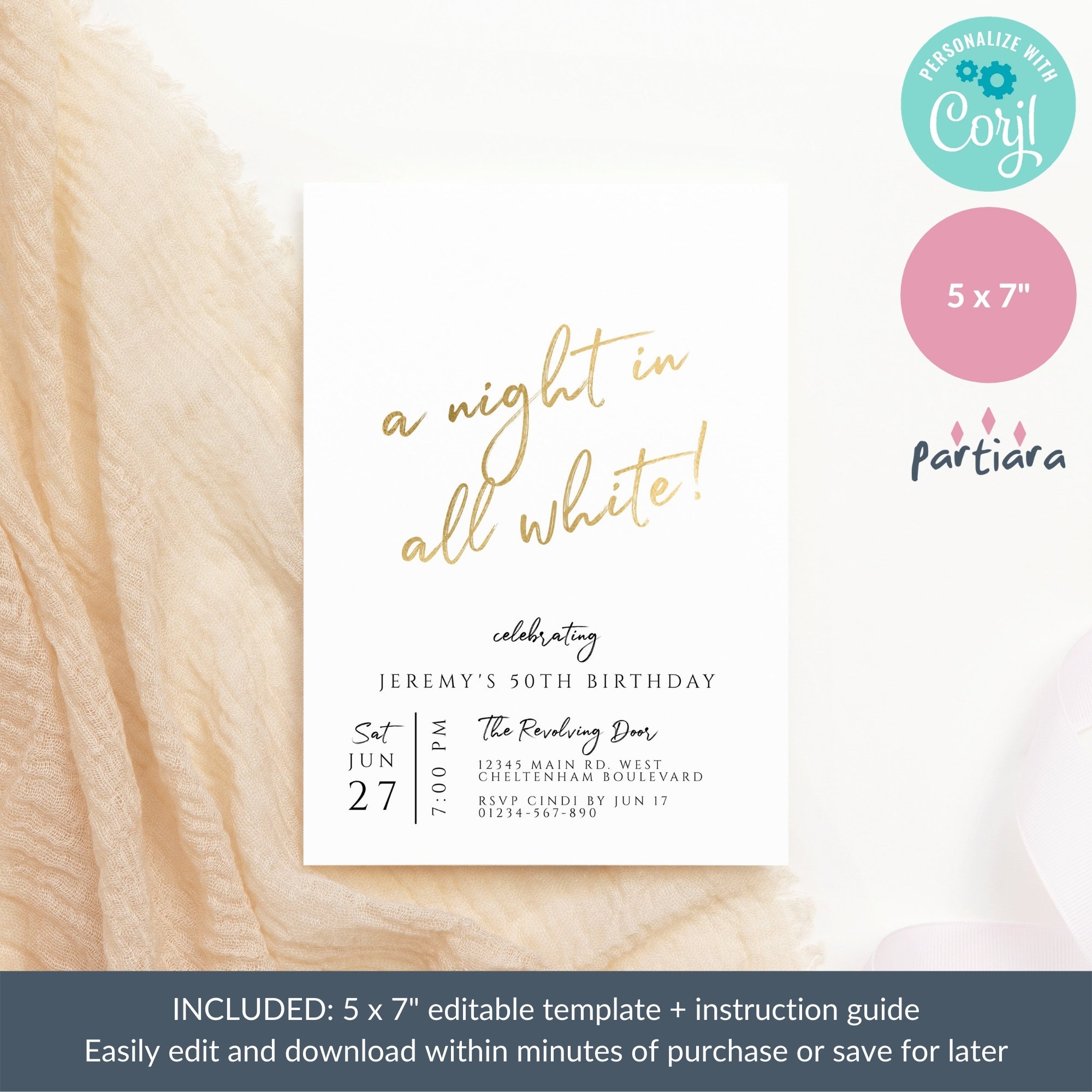 Editable All White Party Invitation Printable Birthday - Etsy Australia