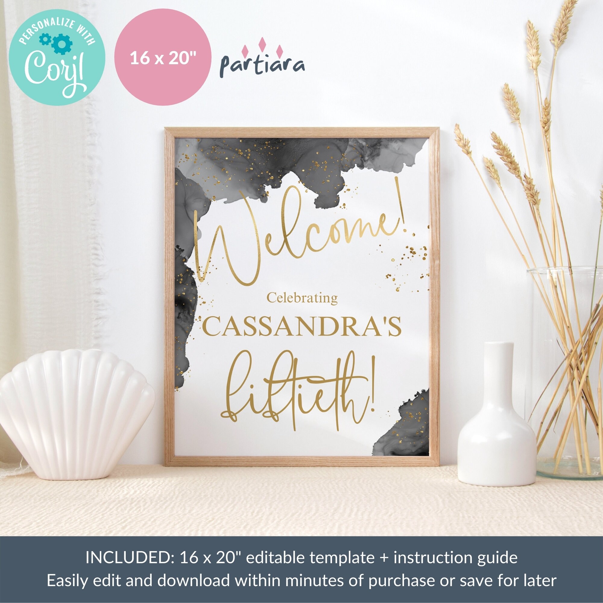 Party Welcome Sign Editable Instant Download Men or Ladies - Etsy UK