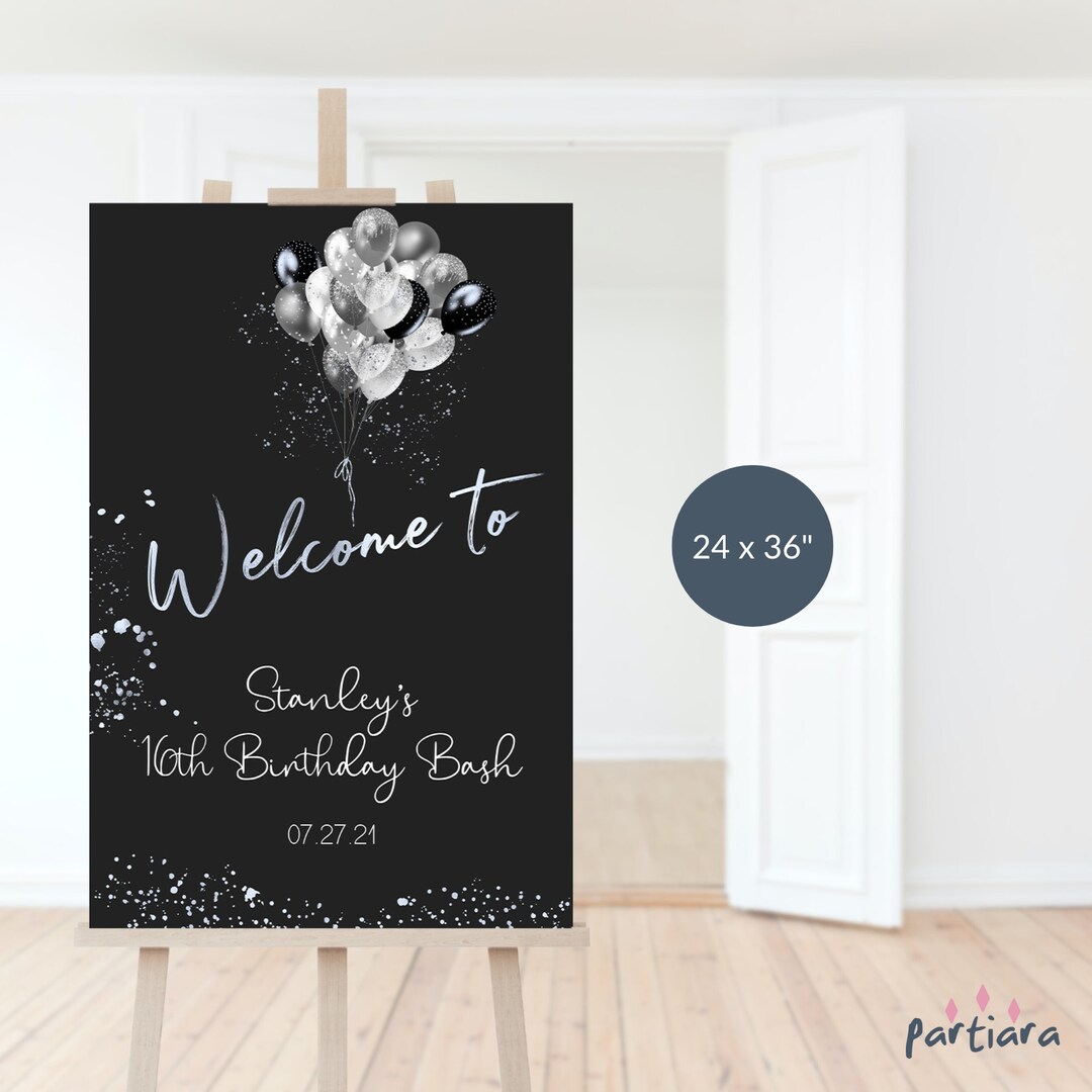 Boys Birthday Welcome Sign Template, Teens Party Welcome Board ...