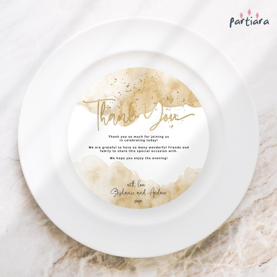 Editable Thank You Charger, Plate Chargers, Birthday Thankyou Table ...